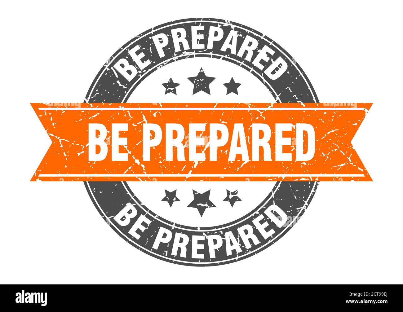 be prepared round stamp with ribbon. sign. label Stock Vector Image ...