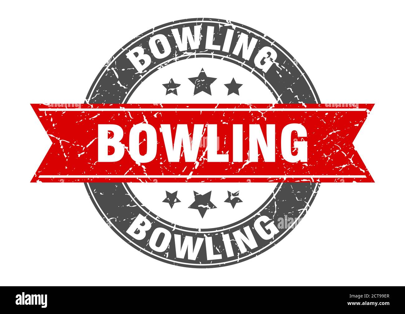 bowling round stamp with ribbon. sign. label Stock Vector Image & Art ...