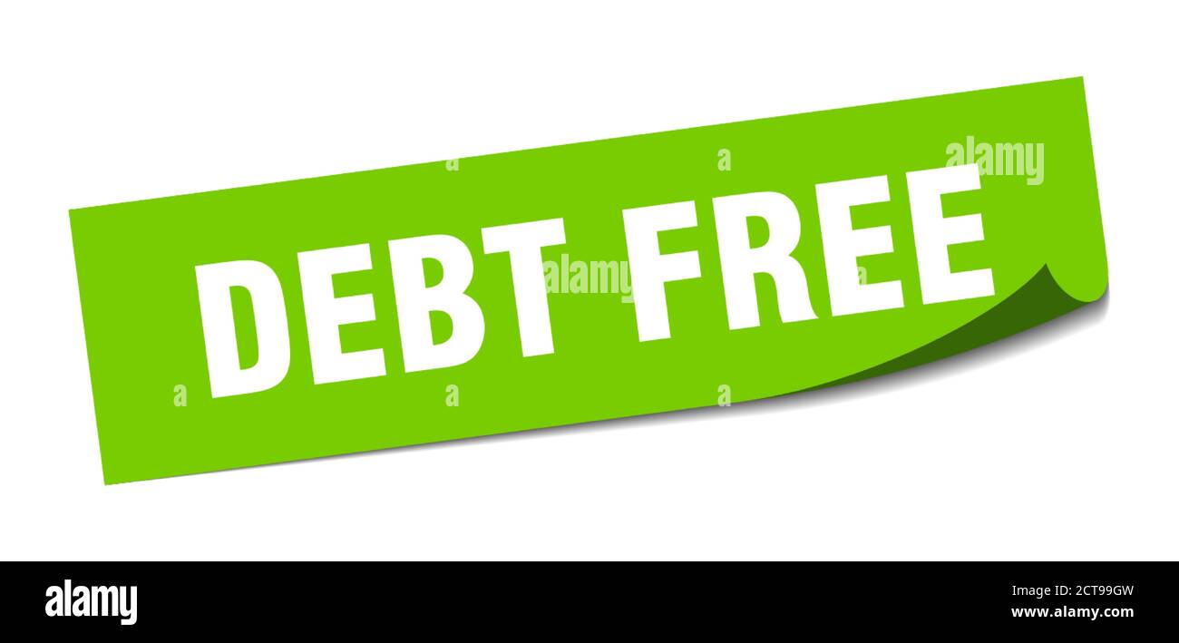 debt free sticker. square isolated peeler sign. label Stock Vector ...