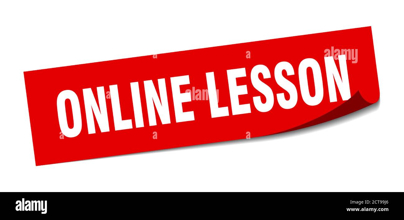 online lesson sticker. square isolated peeler sign. label Stock Vector ...