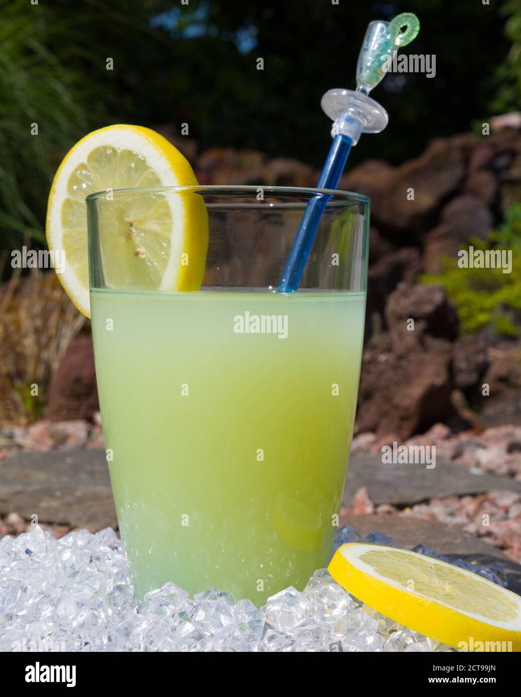 A glass with a fresh lemonade summer drink Stock Photo - Alamy