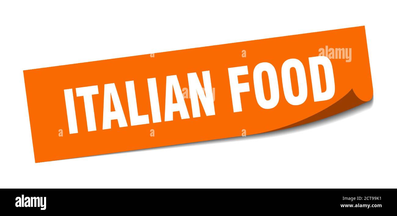 italian food sticker. square isolated peeler sign. label Stock Vector ...
