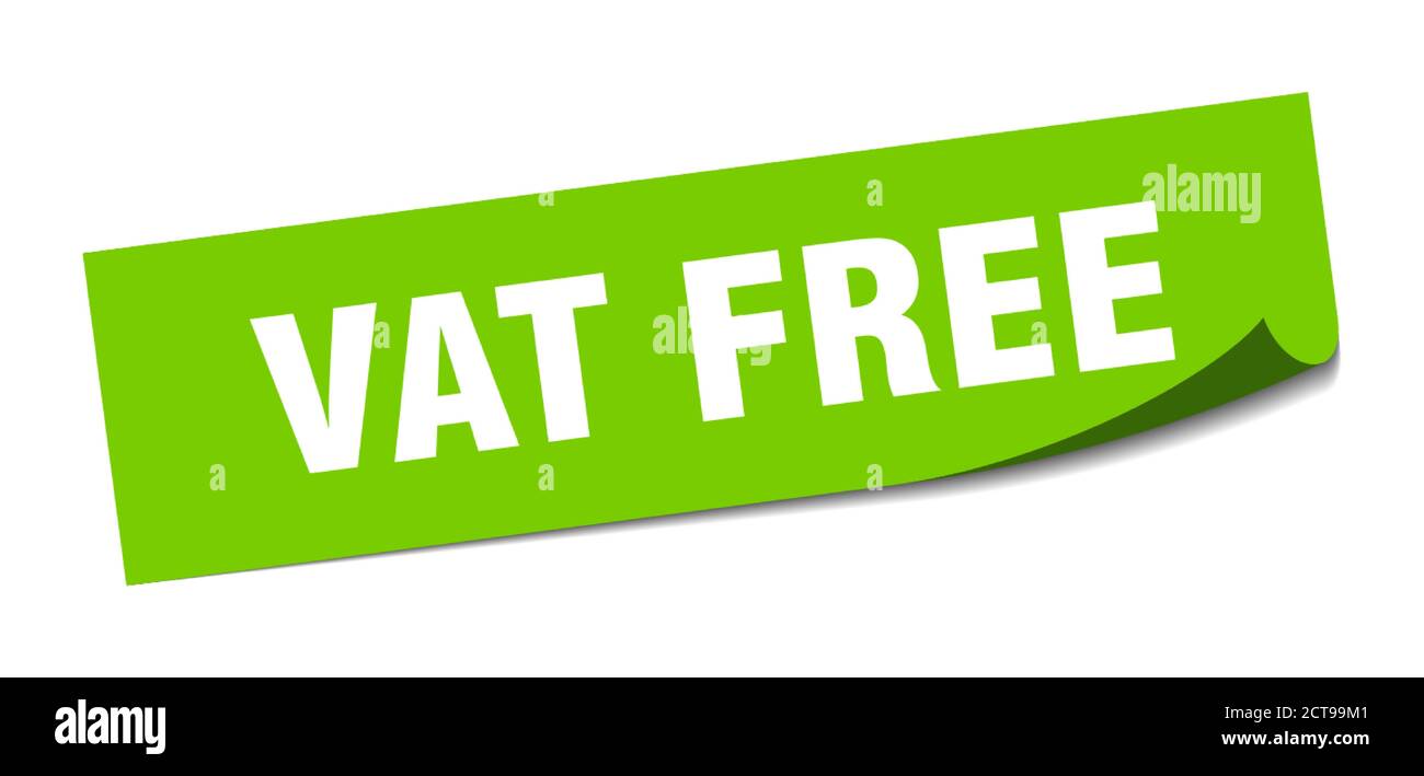 vat free sticker. square isolated peeler sign. label Stock Vector Image ...