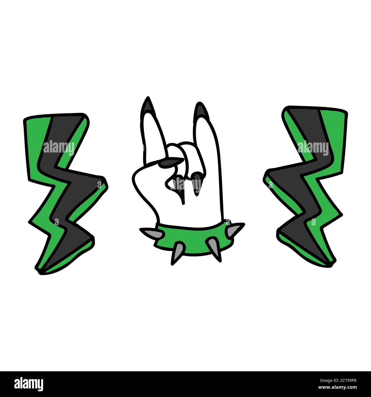 Punk rock hand vector illustration clipart. Simple alternative sticker ...