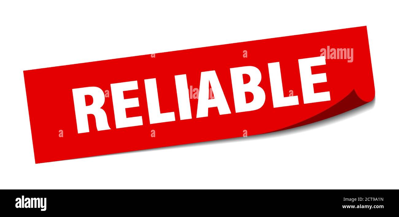 reliable sticker. square isolated peeler sign. label Stock Vector Image ...
