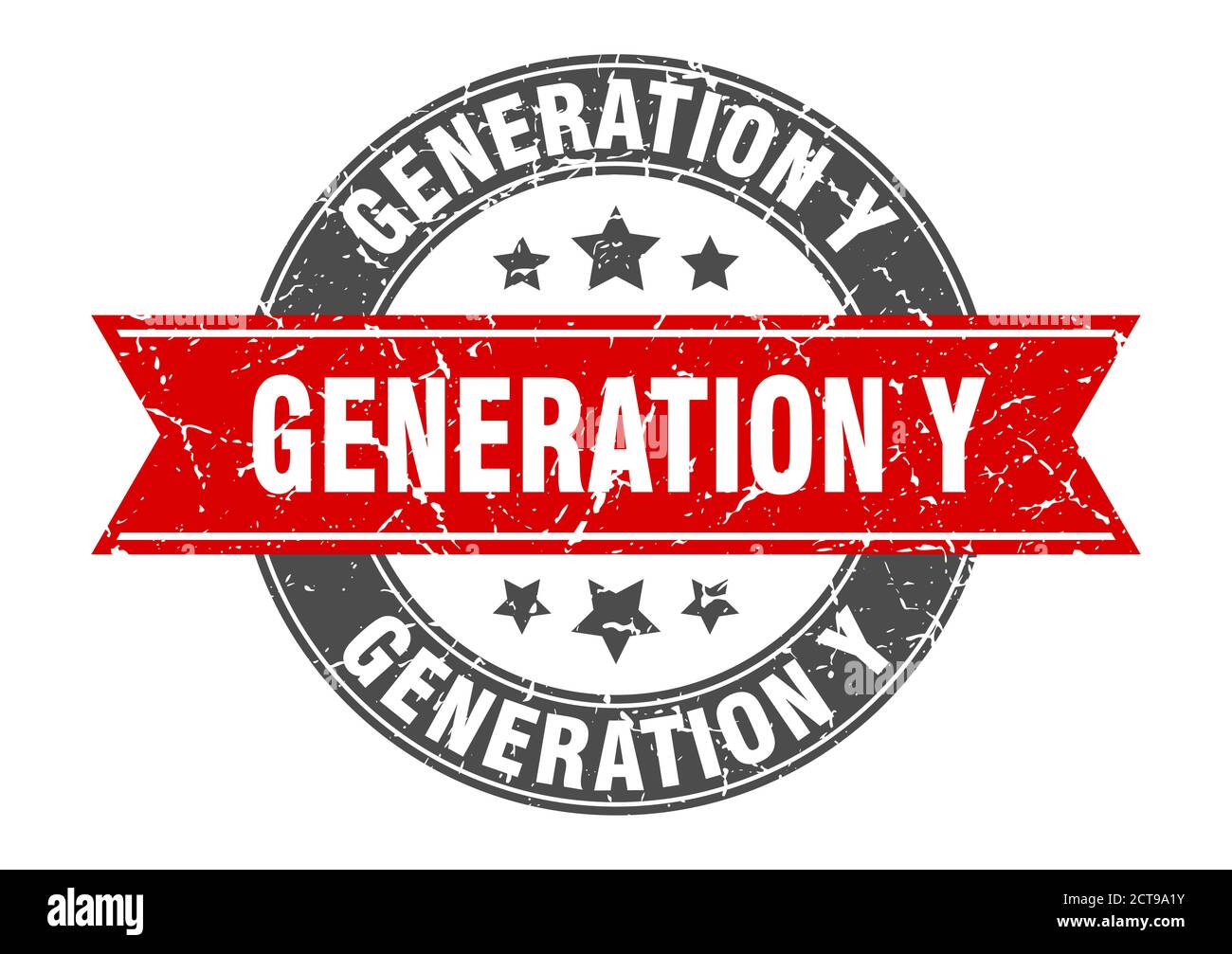 generation y round stamp with ribbon. sign. label Stock Vector Image ...