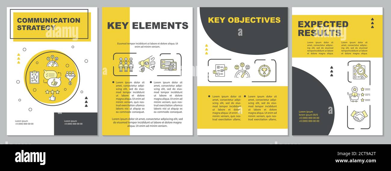 Communication strategy and digital marketing brochure template Stock ...