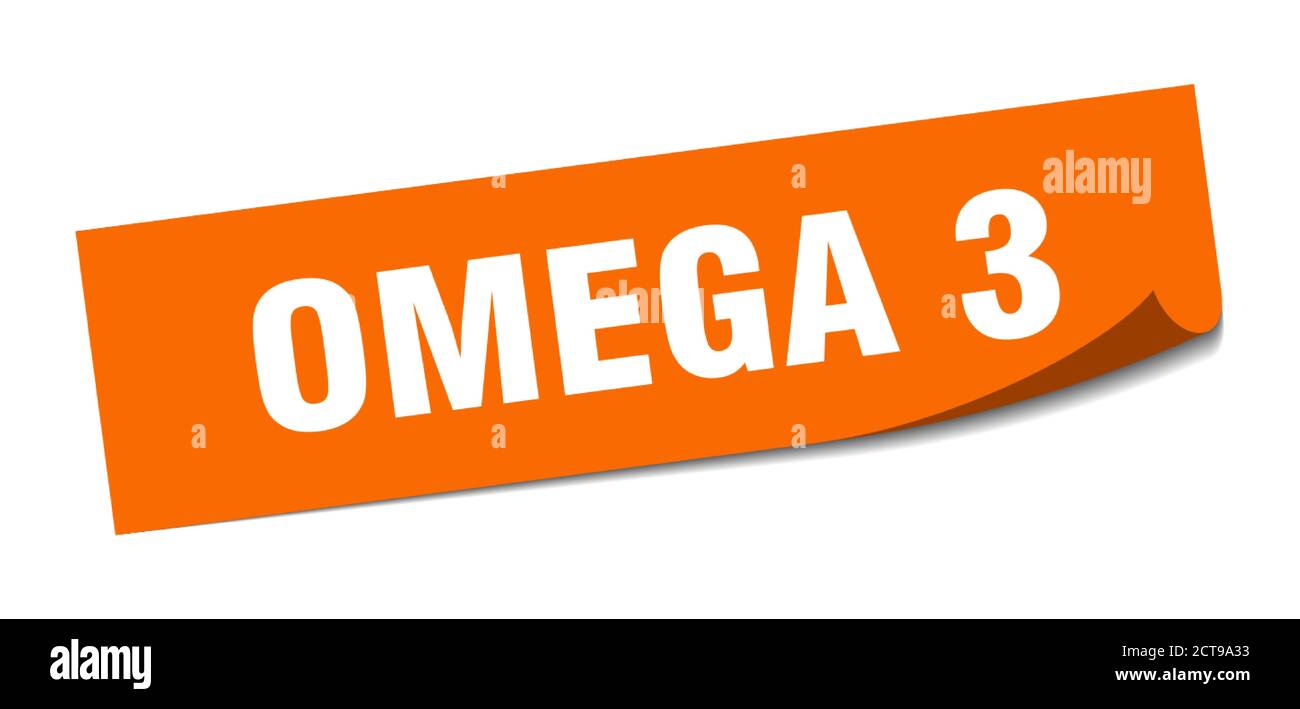 omega 3 sticker. square isolated peeler sign. label Stock Vector Image ...