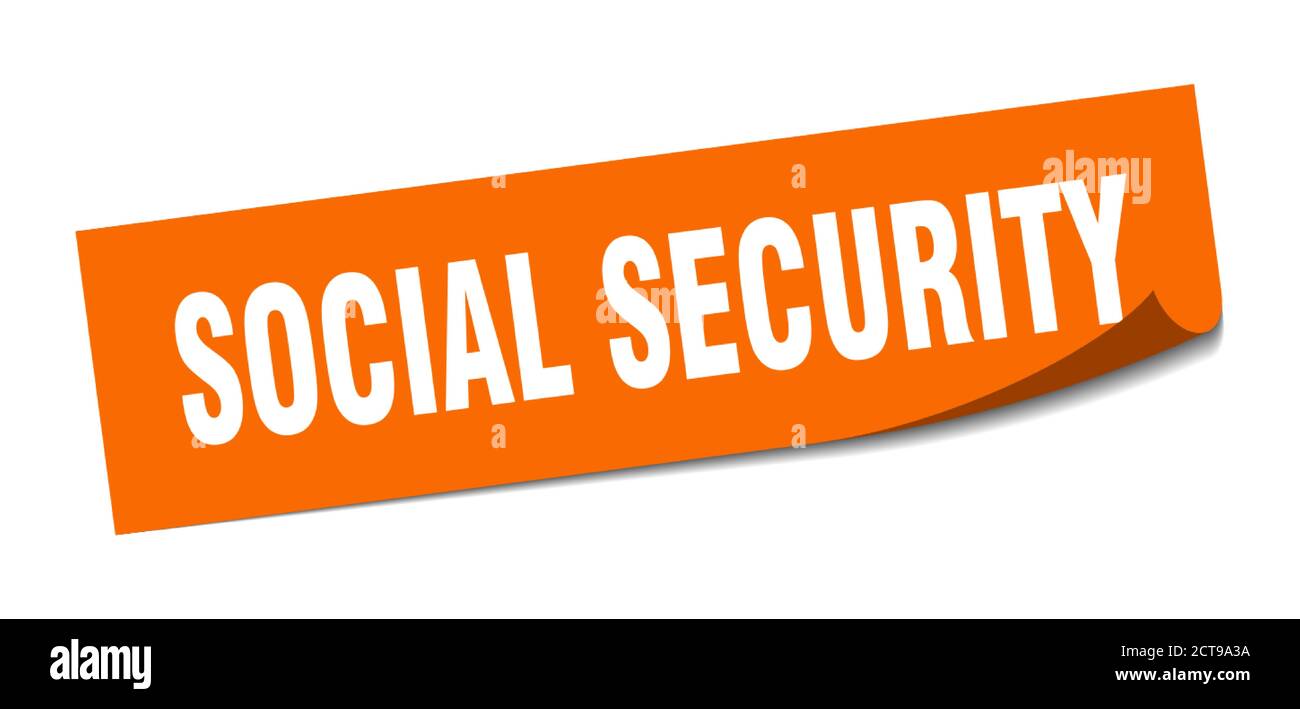 social security sticker. square isolated peeler sign. label Stock ...