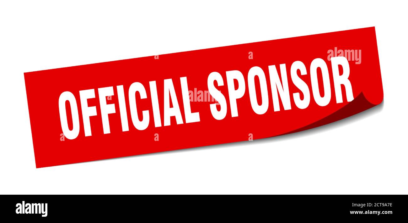 official sponsor sticker. square isolated peeler sign. label Stock ...