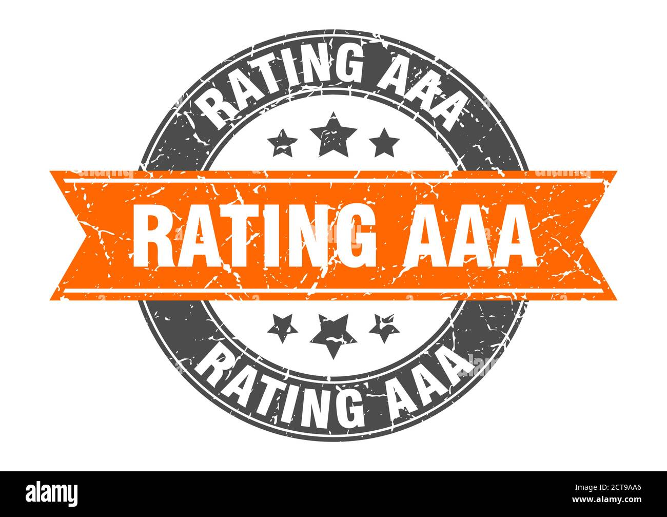 rating aaa round stamp with ribbon. sign. label Stock Vector Image ...