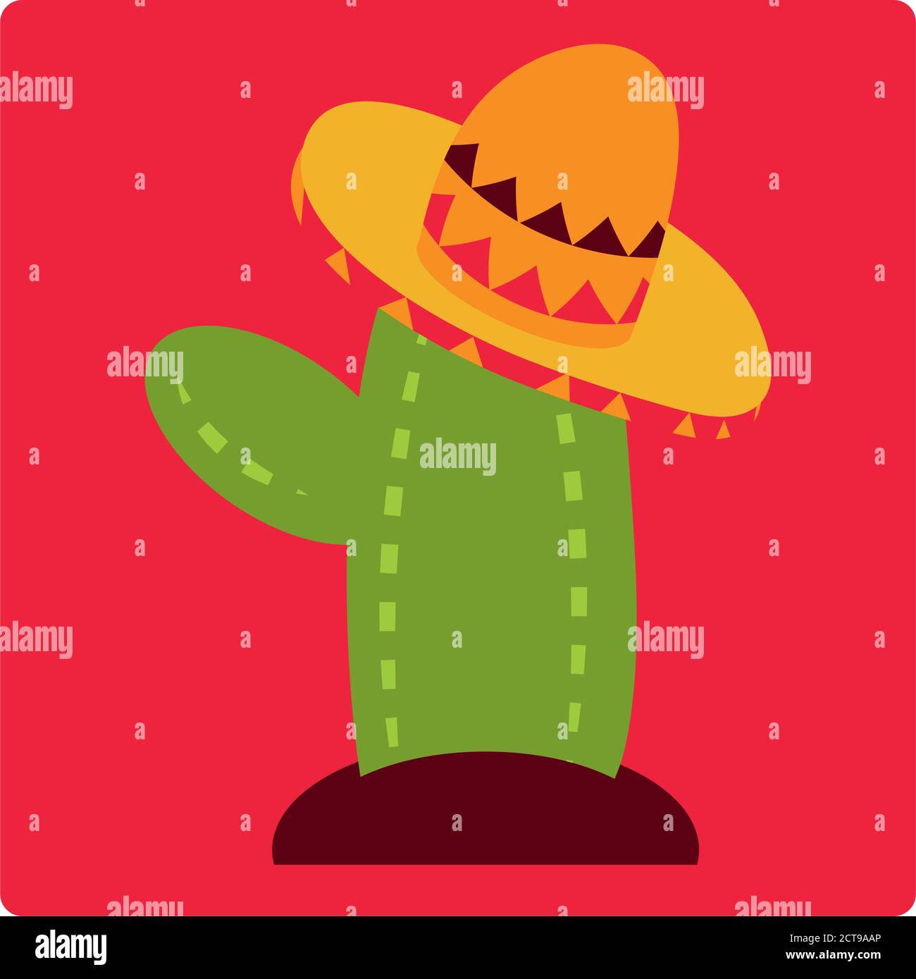 day of the dead, cactus with hat culture mexican celebration icon block ...