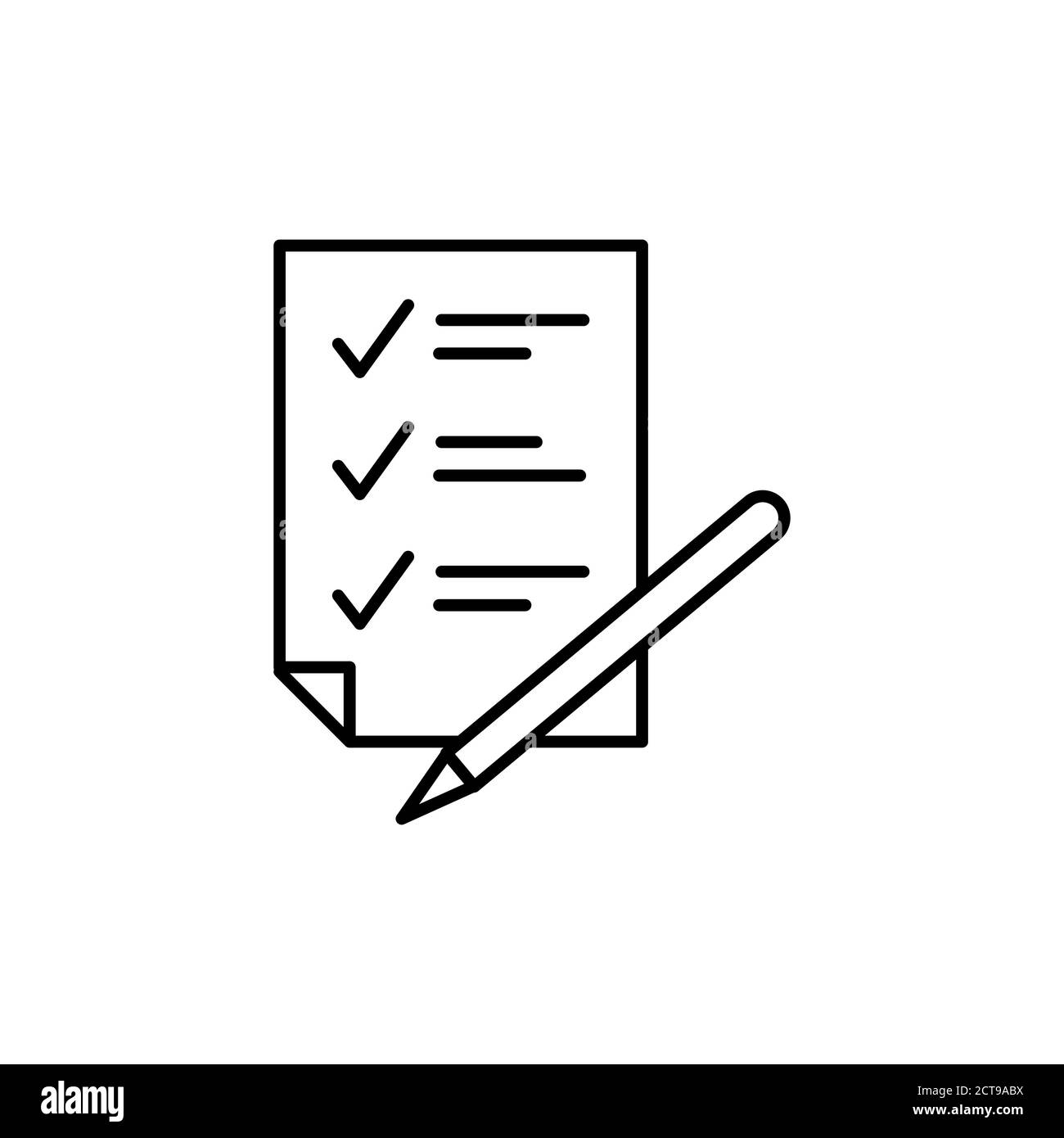 Sheet and pencil line icon. Stock vector illustration isolated on white ...