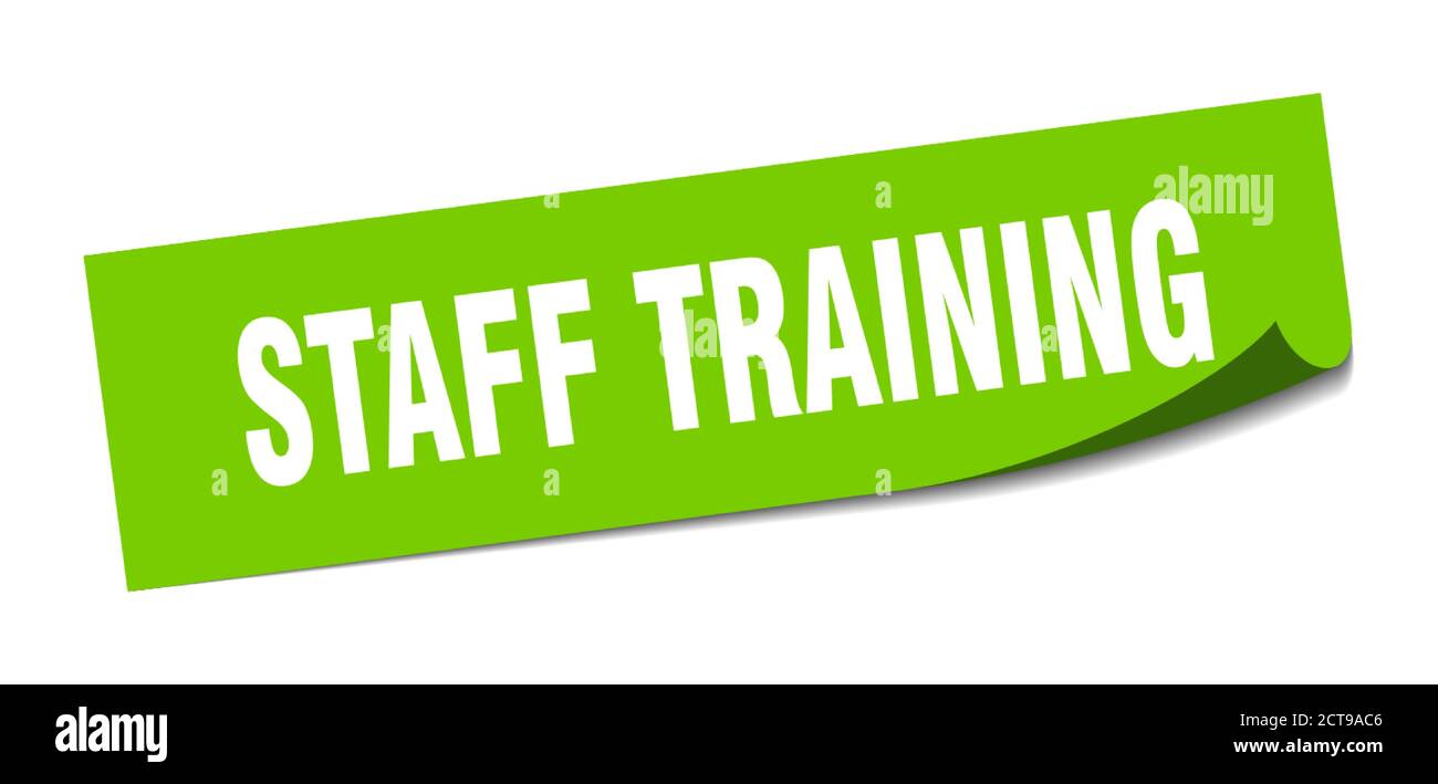 staff training sticker. square isolated peeler sign. label Stock Vector ...