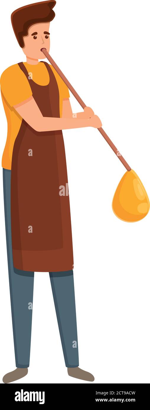 Adult glass blower icon. Cartoon of adult glass blower vector icon for ...