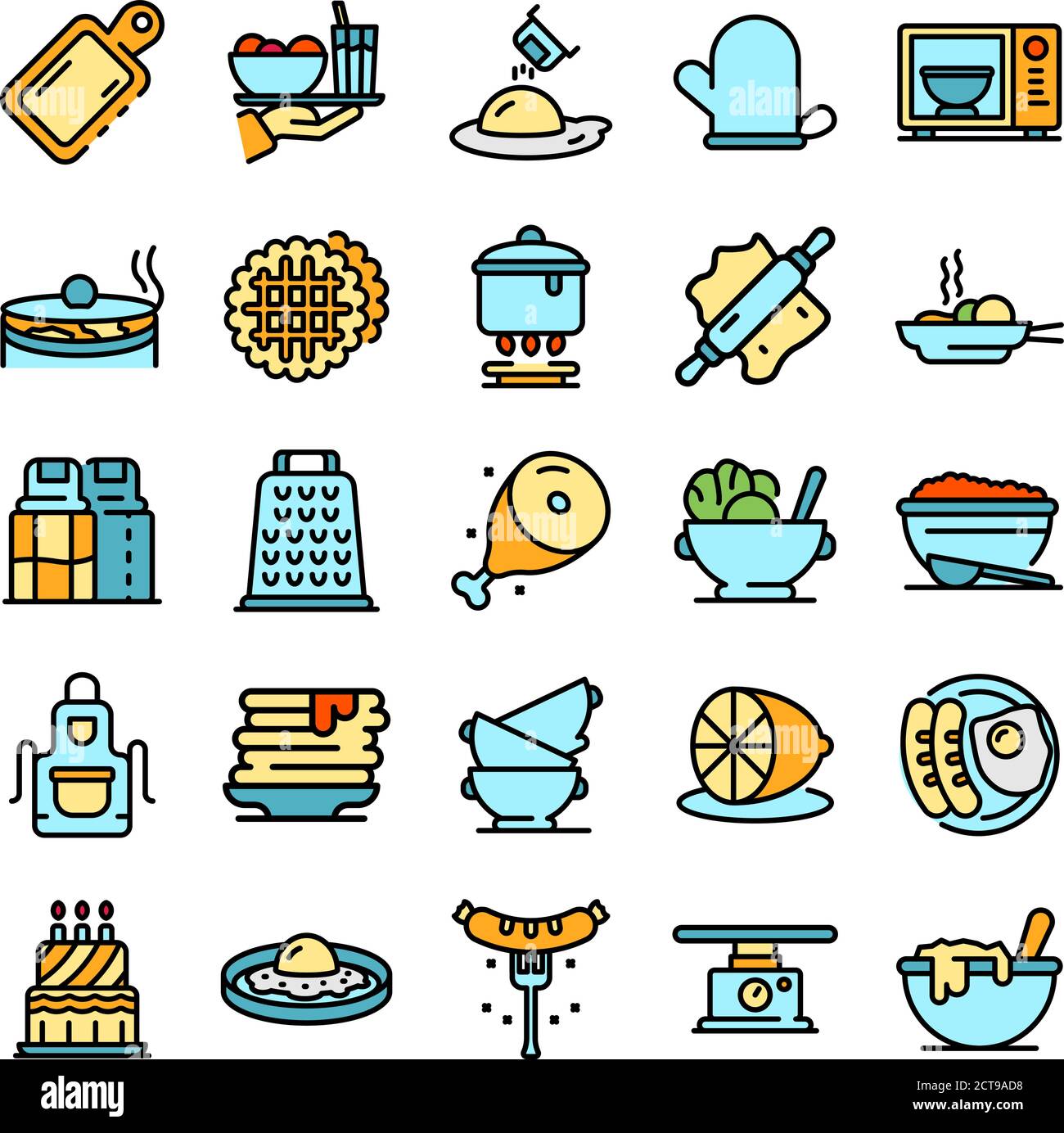 Homemade food icons set vector flat Stock Vector Image & Art - Alamy