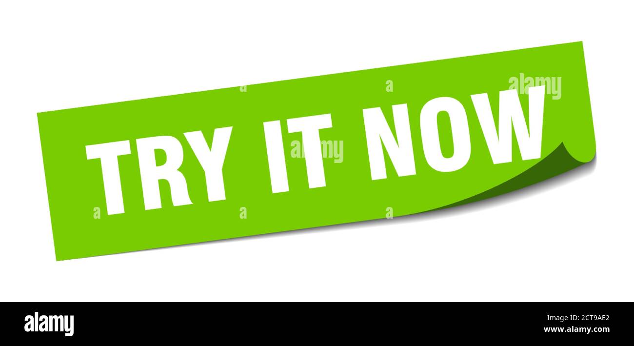 try it now sticker. square isolated peeler sign. label Stock Vector ...