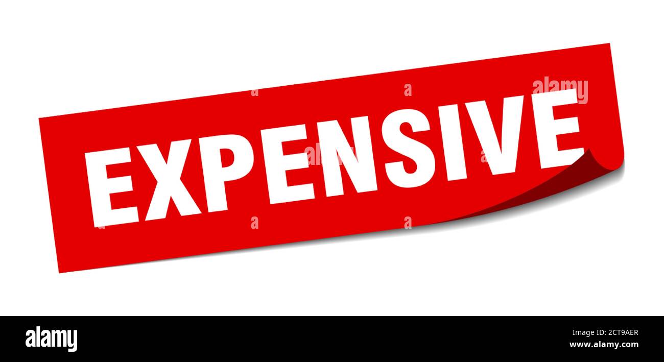 expensive sticker. square isolated peeler sign. label Stock Vector ...