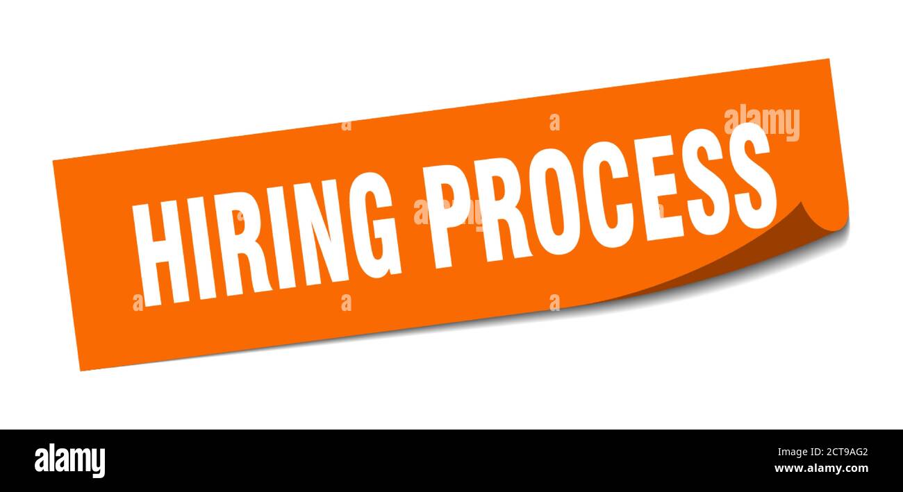 hiring process sticker. square isolated peeler sign. label Stock Vector ...