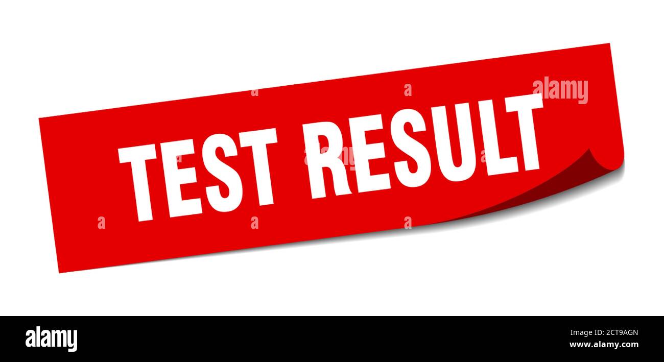 test result sticker. square isolated peeler sign. label Stock Vector ...