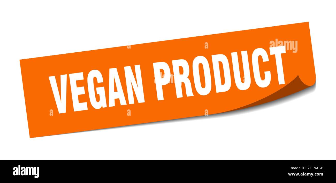 vegan product sticker. square isolated peeler sign. label Stock Vector ...