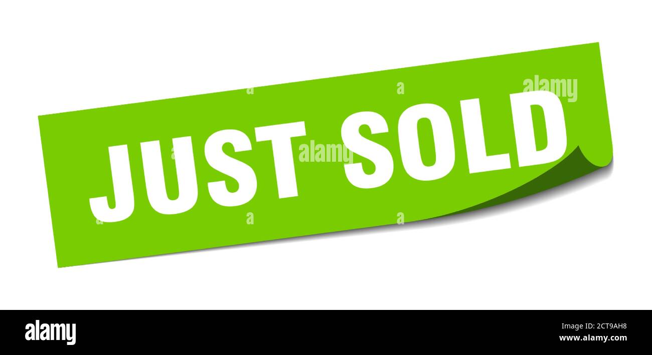 just sold sticker. square isolated peeler sign. label Stock Vector ...
