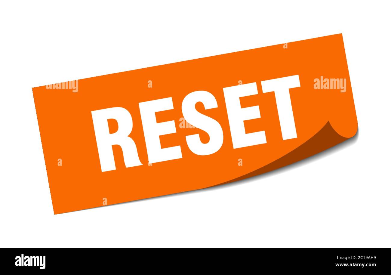 reset sticker. square isolated peeler sign. label Stock Vector Image ...