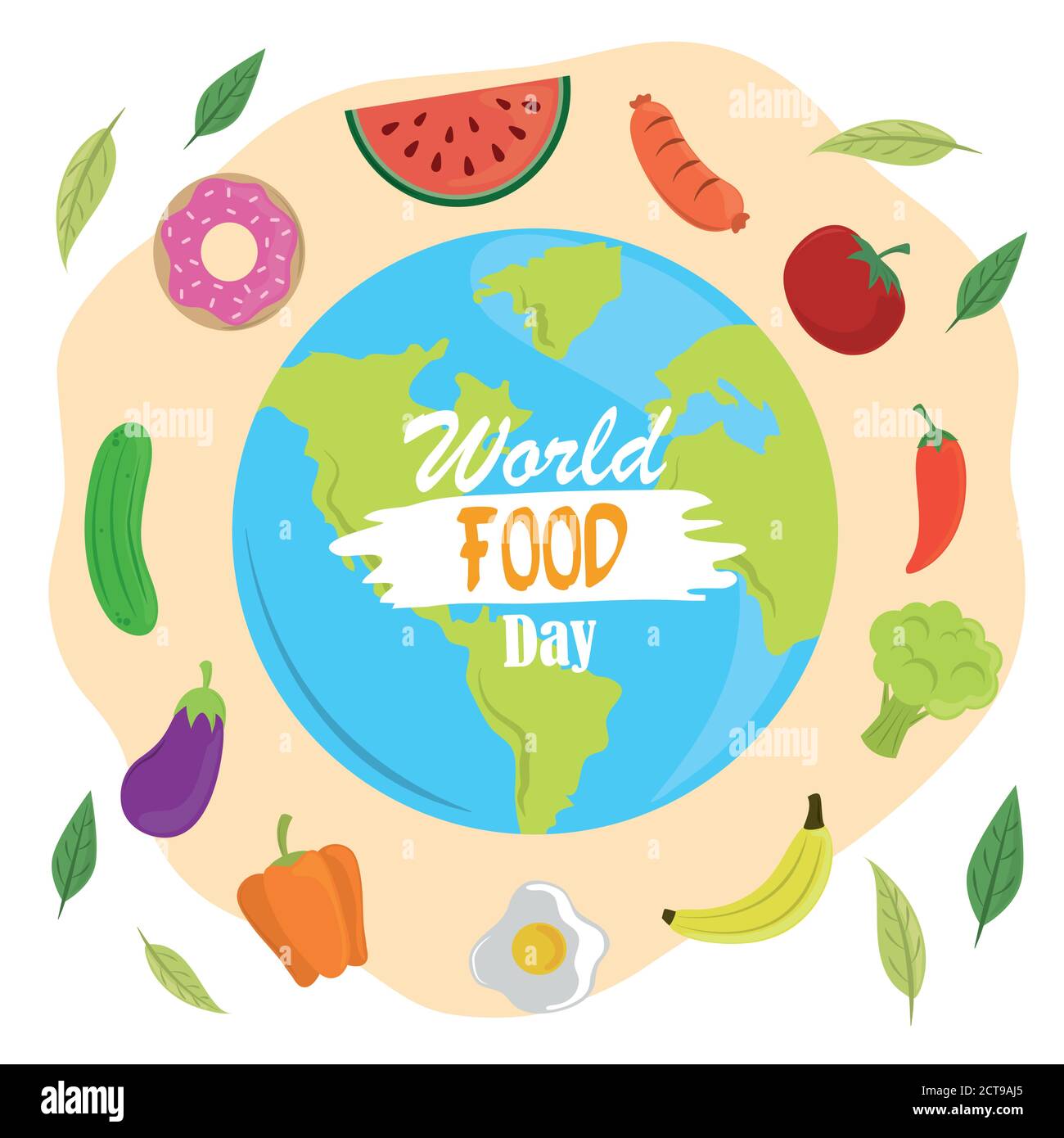 world food day, healthy lifestyle meal planet vegetables fruits icons ...