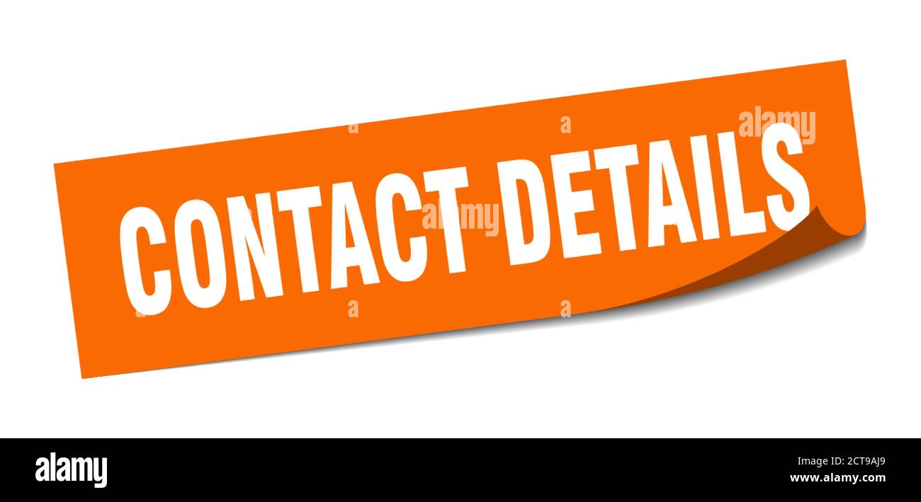 contact details sticker. square isolated peeler sign. label Stock ...