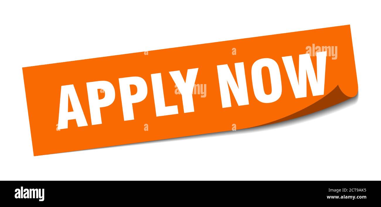 apply now sticker. square isolated peeler sign. label Stock Vector ...