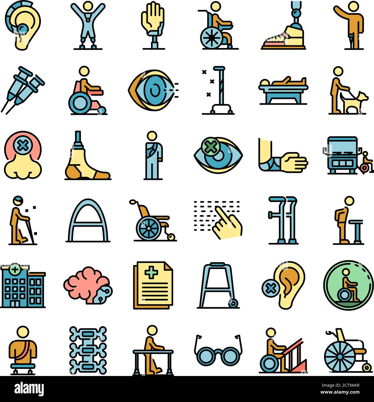 Handicapped icons set vector flat Stock Vector Image & Art - Alamy
