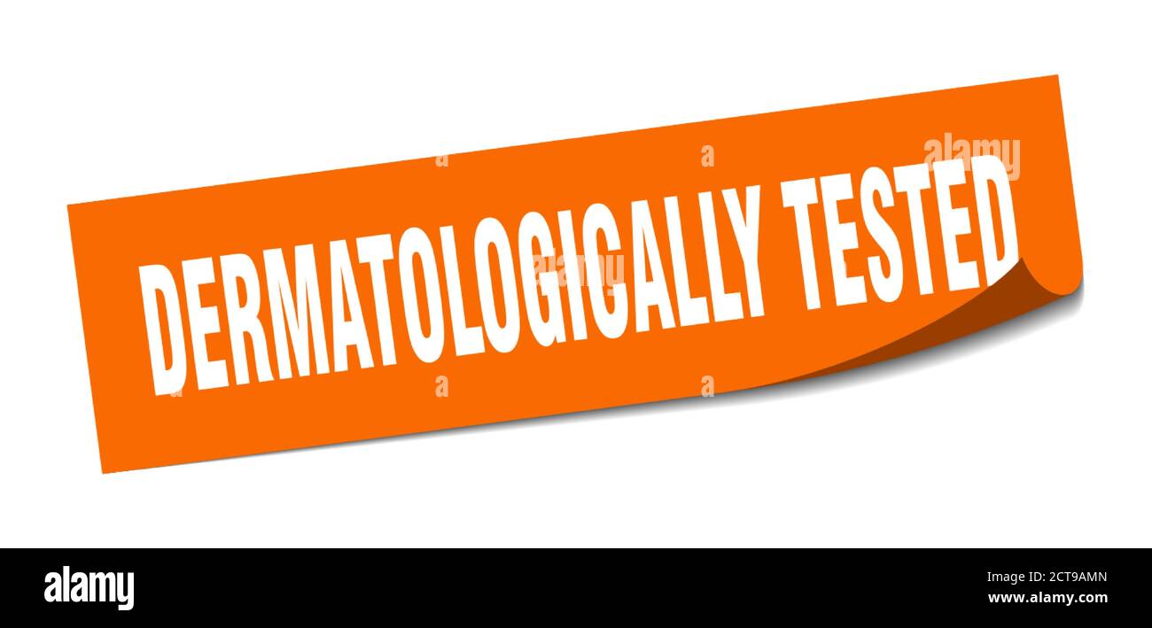 dermatologically tested sticker. square isolated peeler sign. label ...