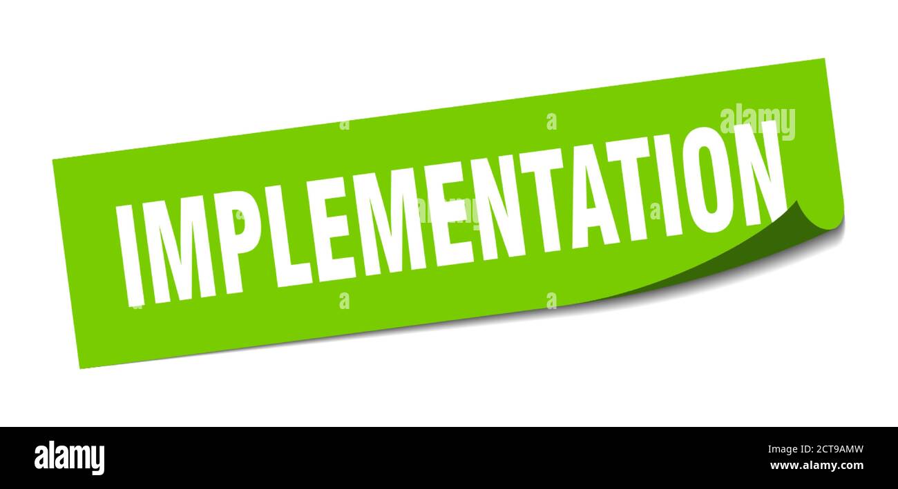 implementation sticker. square isolated peeler sign. label Stock Vector ...