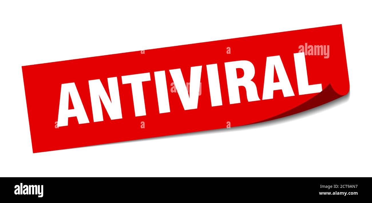antiviral sticker. square isolated peeler sign. label Stock Vector ...