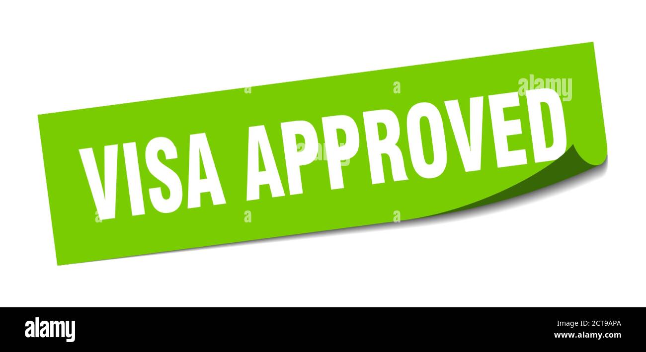 visa approved sticker. square isolated peeler sign. label Stock Vector ...