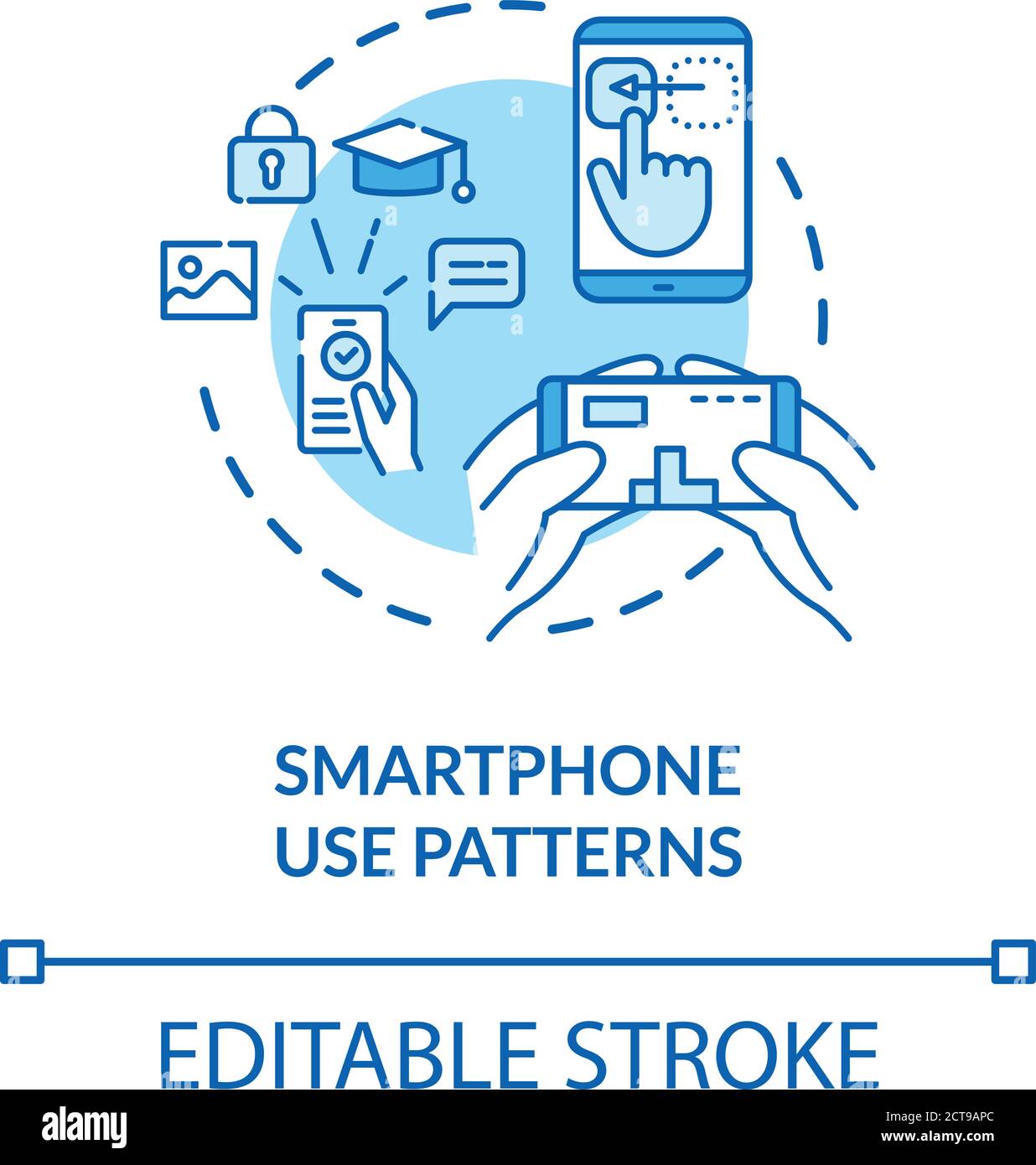 Smartphone use patterns concept icon Stock Vector Image & Art - Alamy