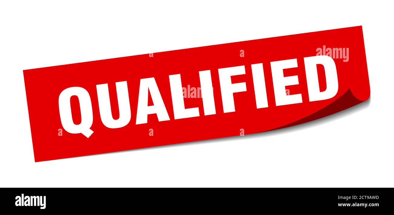 qualified sticker. square isolated peeler sign. label Stock Vector ...