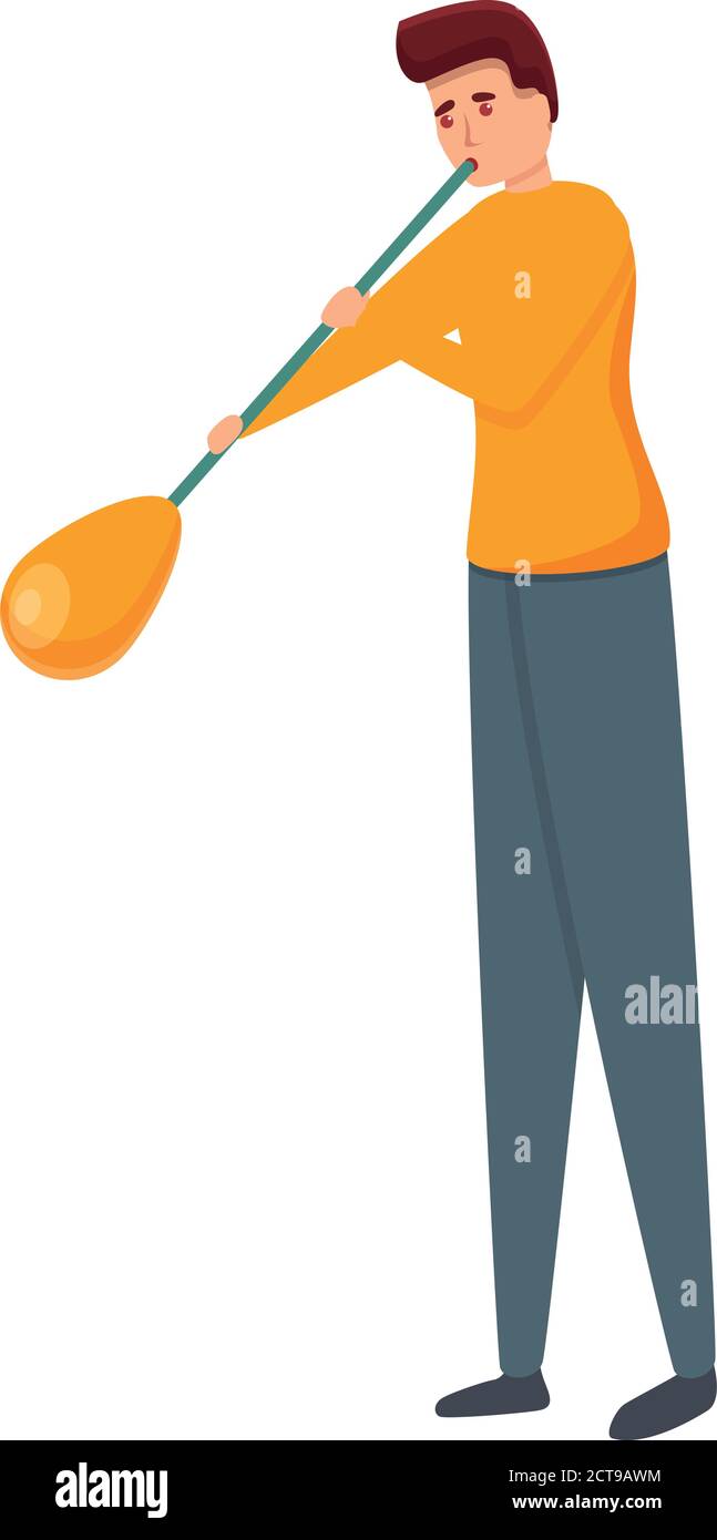 Glass blower icon. Cartoon of glass blower vector icon for web design ...