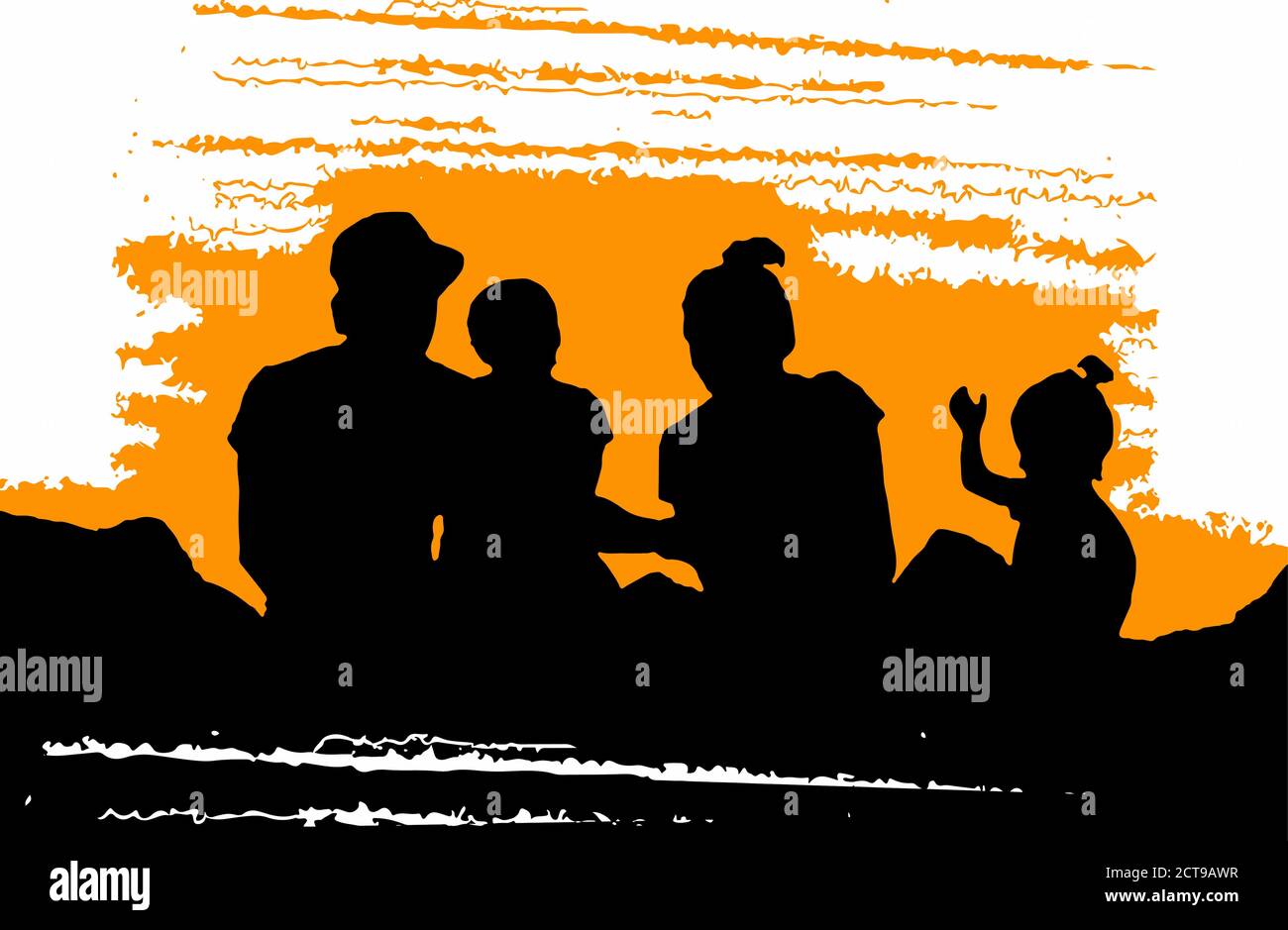 design with family at sunset Stock Vector Image & Art - Alamy