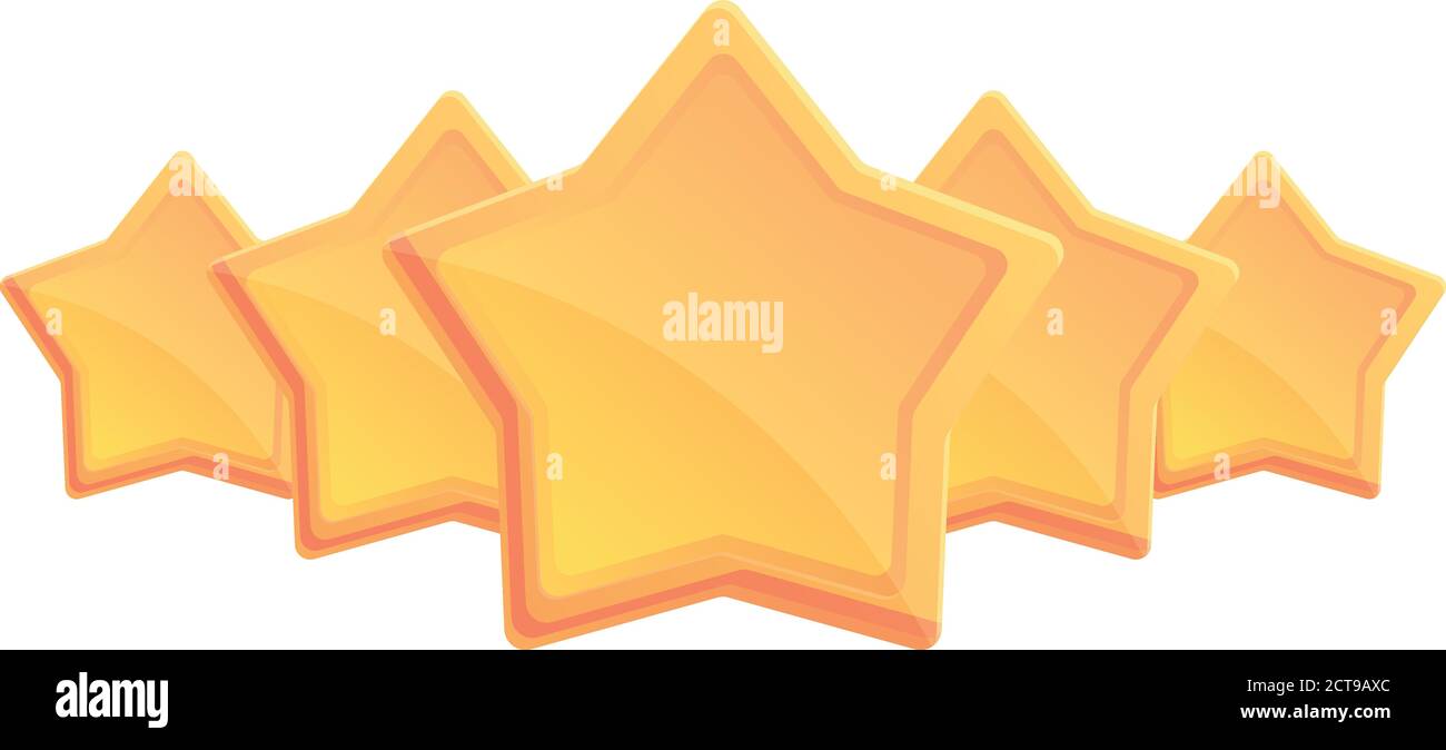 Five star product review icon. Cartoon of five star product review ...