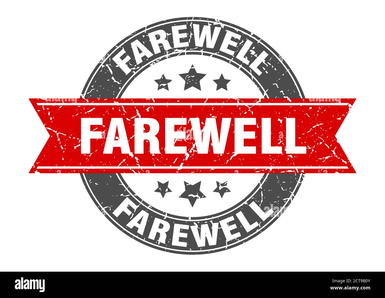 farewell round stamp with ribbon. sign. label Stock Vector Image & Art ...