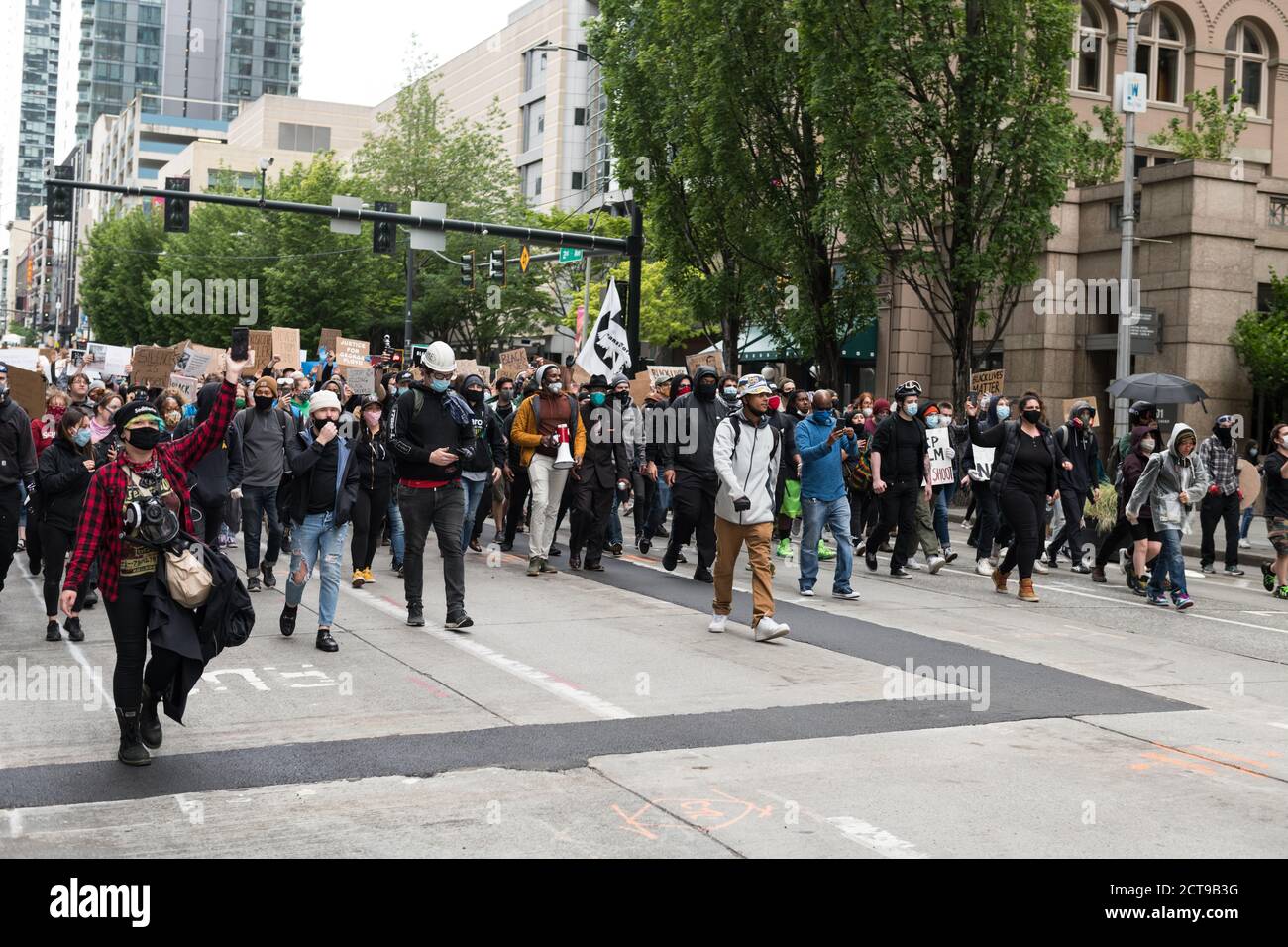 Seattle, USA Jun 2, 2020: A BLM protest in downtown calling for change ...