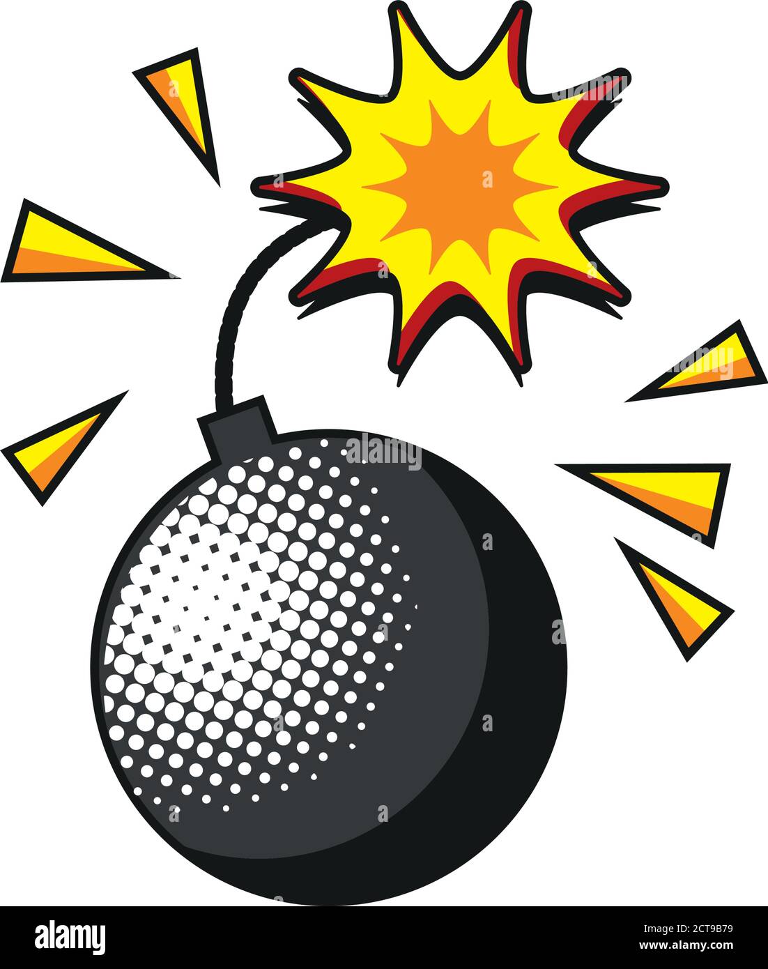 pop art bomb with explosion detailed style icon design of retro ...