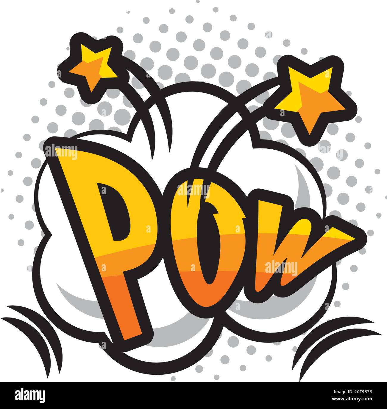pop art pow explosion bubble detailed style icon design of retro ...