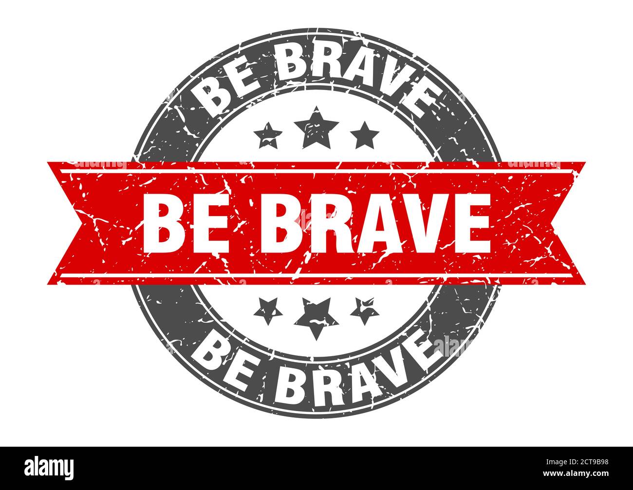 be brave round stamp with ribbon. sign. label Stock Vector Image & Art ...