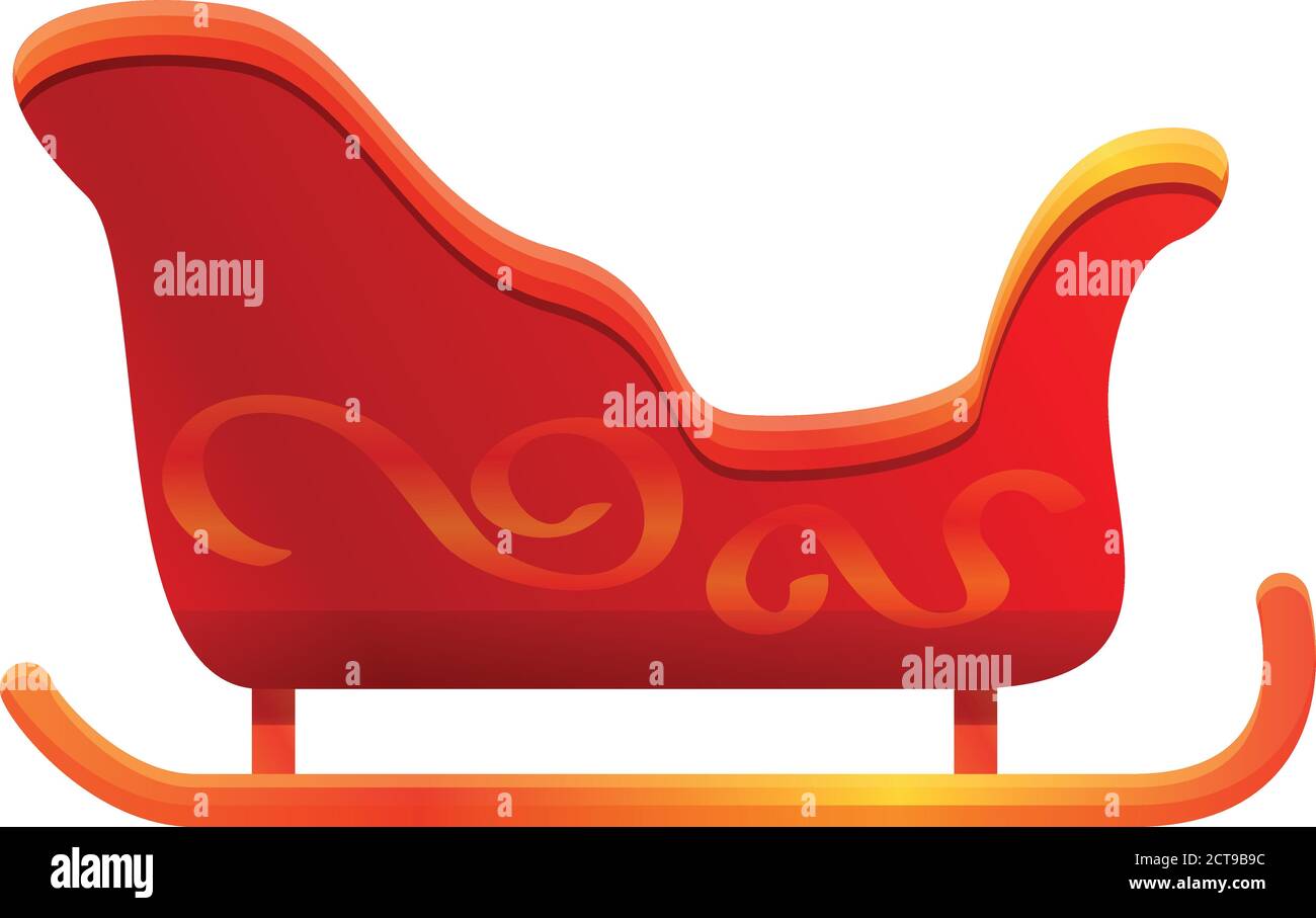 Red sleigh icon. Cartoon of red sleigh vector icon for web design ...