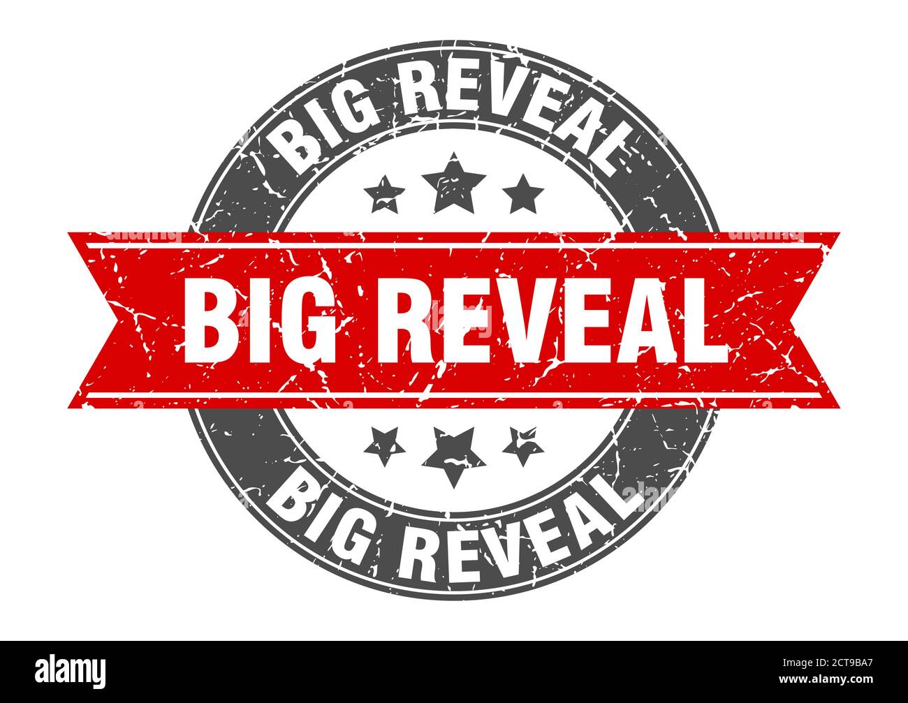 big reveal round stamp with ribbon. sign. label Stock Vector Image ...