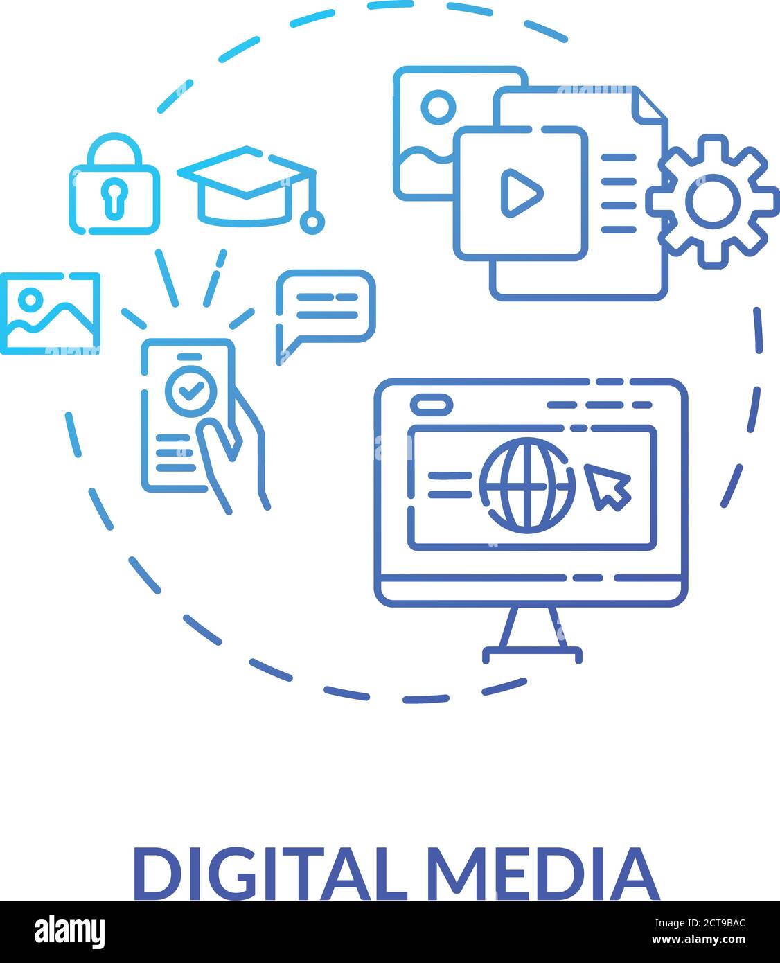 Digital media concept icon Stock Vector Image & Art - Alamy