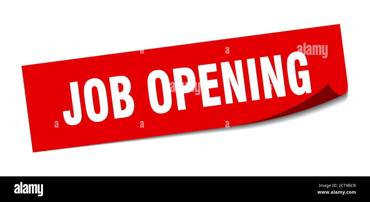 job opening sticker. square isolated peeler sign. label Stock Vector ...