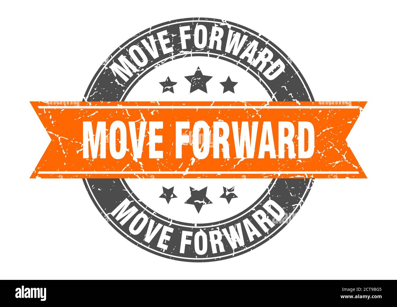 move forward round stamp with ribbon. sign. label Stock Vector Image ...